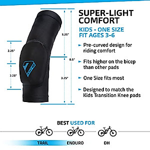 7 iDP Youth Transition Elbow Pads - Black & Blue (Small/Medium)