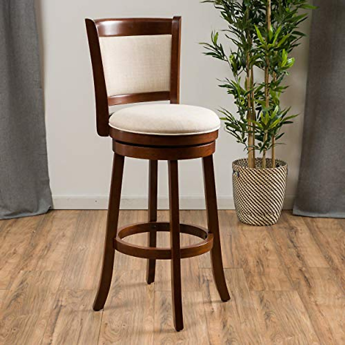 Christopher Knight Home Mallik Fabric Swivel Armless Barstool, Beige