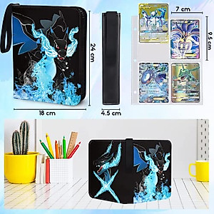 i-FSK Trading Card Binder, 4-Pockets Card Collection Binder Album Book for Game Cards with 50 Sleeves, 400 Pockets Fit 400 Trading Cards, Cheap Binder Gift for Kids Adults