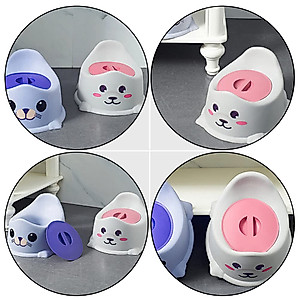 Kisangel Portable Seat Baby Potty Training Cute Grey Seal Toddlers Potty Baby Toilet Train for Toddlers Baby Training Toilet Portable Toilet