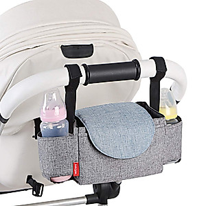 KTTR Baby Stroller Organizer with Cup Holders, Stroller Pushchair Storage Caddy for Baby Accessories,Universal Fit All Buggy Models,A