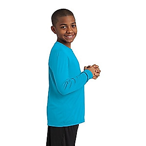 Sport-Tek Youth Long Sleeve PosiCharge Competitor Tee L Atomic Blue