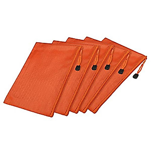 YOKIVE 10 Pack Waterproof Zipper Bags, Pencil Case Travel Storage Bag | Makeup Supply Files Organizer Pouch, Great for Office(Orange, A5)