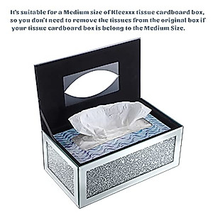 Sumnacon Crystal Tissue Box Cover - Decorative Glass Tissue Box Holder, Sparkling Facial Tissue Holder for Bathroom Living Room Dresser Night Stand Desk Table Office Home Decor, (10.2 x 6.3 Inch/Rectangular, Silver)