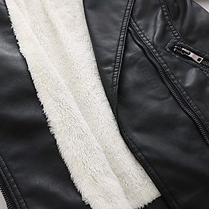 LJYH Children Collar Motorcycle Faux Leather Coats Kids Bomber PU Soft Leather Jackets 5/6yrs