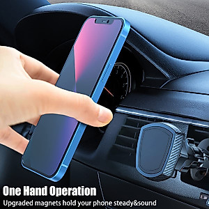 zipelo Car Phone Holder Mount, Magnetic Cell Phone Cradle for Air Vent and Dashboard, Universal Hands Free Suction Cup and Vent Clip, Auto Accessories for All iPhone, Samsung and More (Black)