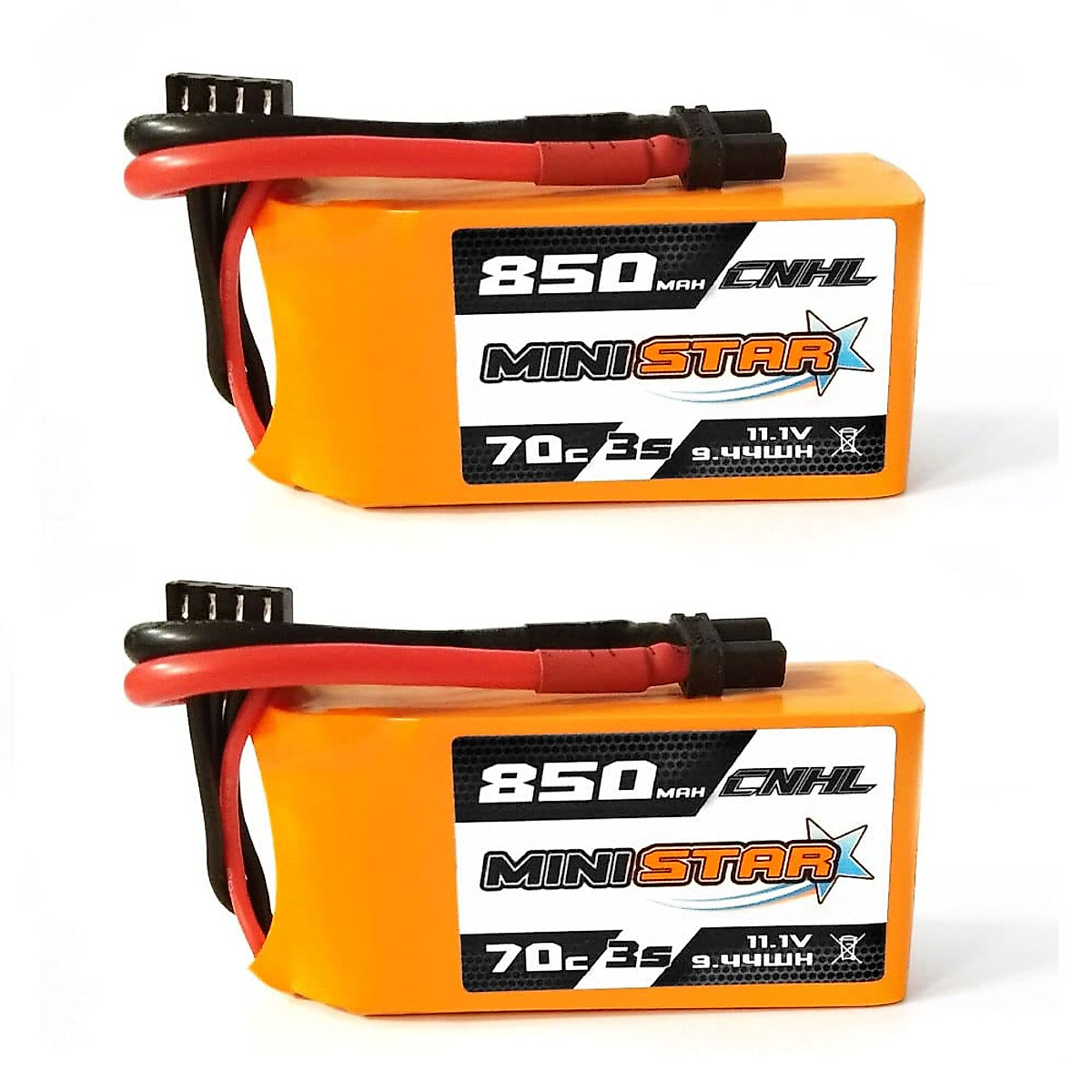 CNHL 850mAh 3S Lipo Battery 70C 11.1V with XT30 for RC Car,RC Airplane/Truck,RC Boat,Heli Airplane,Drone FPV,Multi-Motor Hobby DIY Parts(2 packs)
