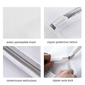 4 Pcs Mesh Laundry Bags Delicates for Washing Machine with Polyester Fine Mesh Fabric Wash Bag,Reusable and Durable Mesh Wash Bags for Lingerie,Blouse, Hosiery, Baby Clothes (1 Large, 1 Medium, 1 Small, 1 Bra bag 6 x 6 Inches)