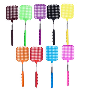 Mini Fly Swatter with Retractable Stainless Steel Rod for Home Dormitory Camping