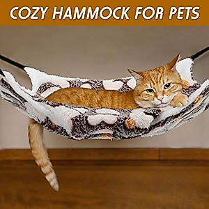 Small Pet Cage Hammock, Double-Layer Rat Hammock Hanging Bed, Warm Ferret Cage Hammock, Pet Swinging Bed for Sugar Glider Fleece Chinchilla Parrot Guinea Pig Squirrel Hamster Playing Sleeping