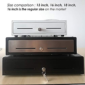 Beelta 18" Cash Drawer with Removable Tray, 5Bill/5Coin, RJ11 Cable, Key Lock, DC24V, Standard Duty, BK1816B