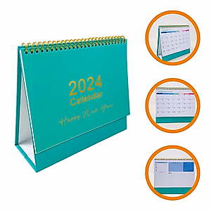 Alipis 2024 Desk Calendar Paper Office Coil Ledger