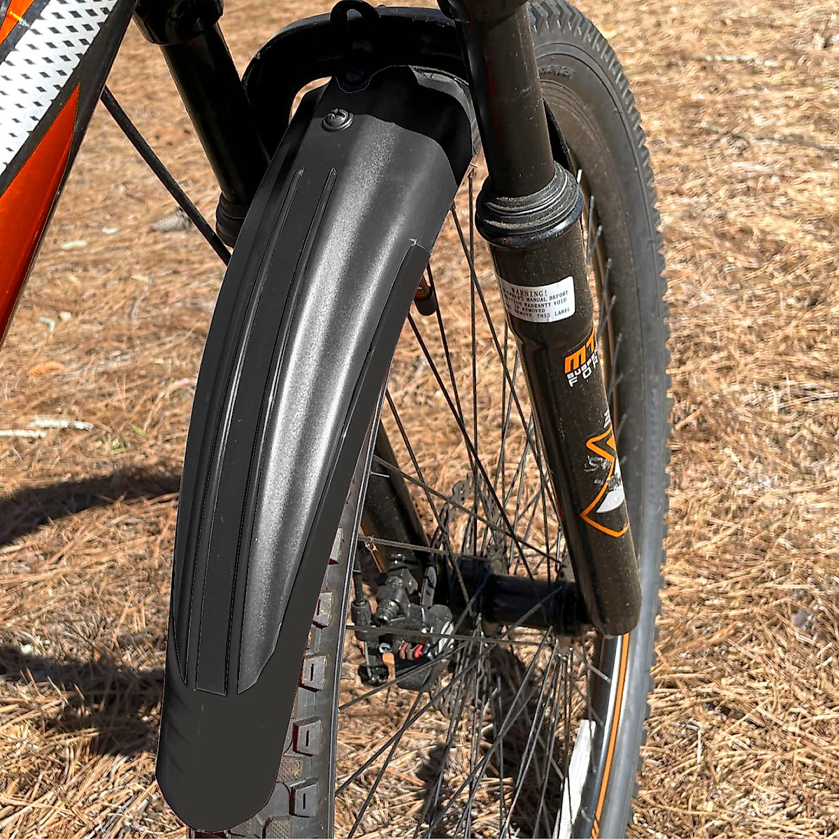 RNX Black Mountain Bike Mud Guard Front and Rear Fenders Set, Wide, Universal, Adjustable