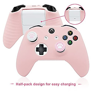 BRHE Xbox Ones Controller Skin Cover,Anti-Slip Silicone Cover Skin Case for Xbox Ones/X Controller with Thumb Grips Caps x 2