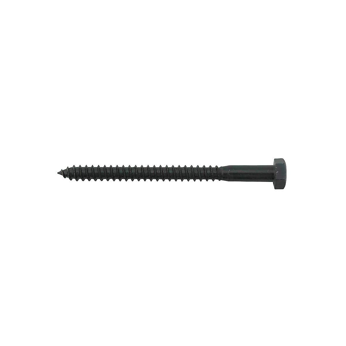 Renovators Supply Manufacturing Lag Bolts 4 in. Black Zinc Plated Steel Lag Screws with Hexagonal Head Pack of 10