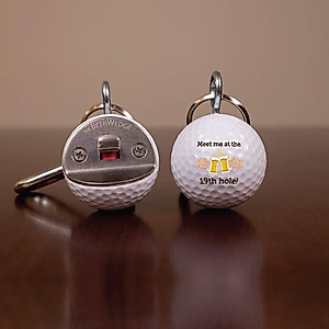 The Official Bottle Opener of Golf, Made from a real ball, Keychain for Bag, Meet me at the 19th Hole", The BeerWedge
