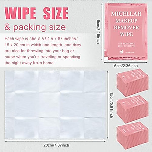 Ctosree 150 pcs Makeup Remover Wipes Bulk Individually Wrapped Makeup Wipes Single Makeup Remover Cloth Facial Cleansing Pads for Mascara Lipstick Oil Dirt Face Skin Travel Hotel(Pink)