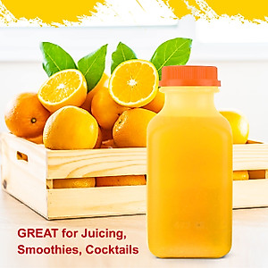 EcoQuality Empty Plastic Juice Bottles with Tamper Evident Caps 12 OZ - Smoothie Bottles - Ideal for Juices, Milk, Smoothies, Picnic's and even Meal Prep Juice Containers (12 ounces) (250)
