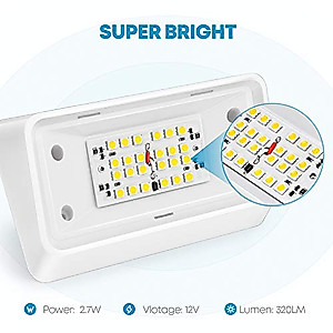 Kohree 320Lumen LED RV Porch Light Exterior Utility Light 12v Lighting Fixture, Replacement Lighting for RVs, Trailers, Campers, 5th Wheels. White Base, Clear and Amber Lenses Included