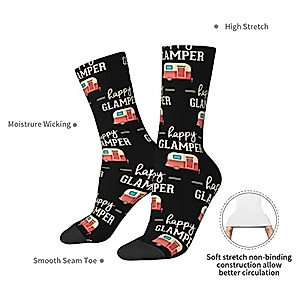 Unisex Crew Socks american Puerto Rico flag black Cushioned Crew Socks Moisture Control Best Athletic Cushioned Crew Socks for Sports, Running, Travel (5 Pair)