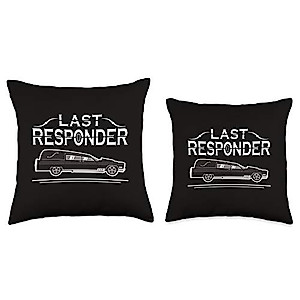 Graveyard Gossip Mortician Hearse Last Responder Mortuary Hearse Driver Throw Pillow, 16x16, Multicolor