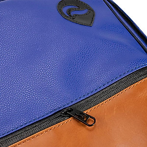 Skunk Backpack Urban - Smell Proof - Weather Resistant - NOW WITH COMBO LOCK (Blue/Brown Leather)