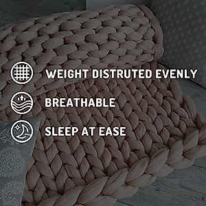 Shalenine Chunky Knit Blanket Throw Merino Wool Blend Handmade Decor Giant Yarn Large Cable Knitted Blanket,Khaki,40''x40''