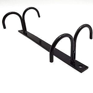 RONYOUNG 4 Sets Mug Holder Rack Under Cabinet Shelf , Mug Rack 16 Hanging Hooks for Mugs, Coffee Cups and Kitchen Utensils Display (4 Set, Black)