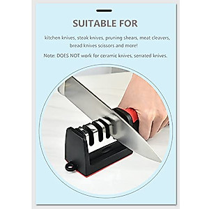 Harcas Knife Sharpener - Professional 2 Stage Sharpening System. Best For Steel Kitchen Knives. White