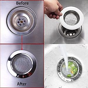 2PCS Kitchen Sink Strainer, Universal Sink Drain Filter, Sink Basket Strainer, 4.5 Inch Stainless Steel Sink Drain Strainer, Food Catcher for Kitchen (Strainers)
