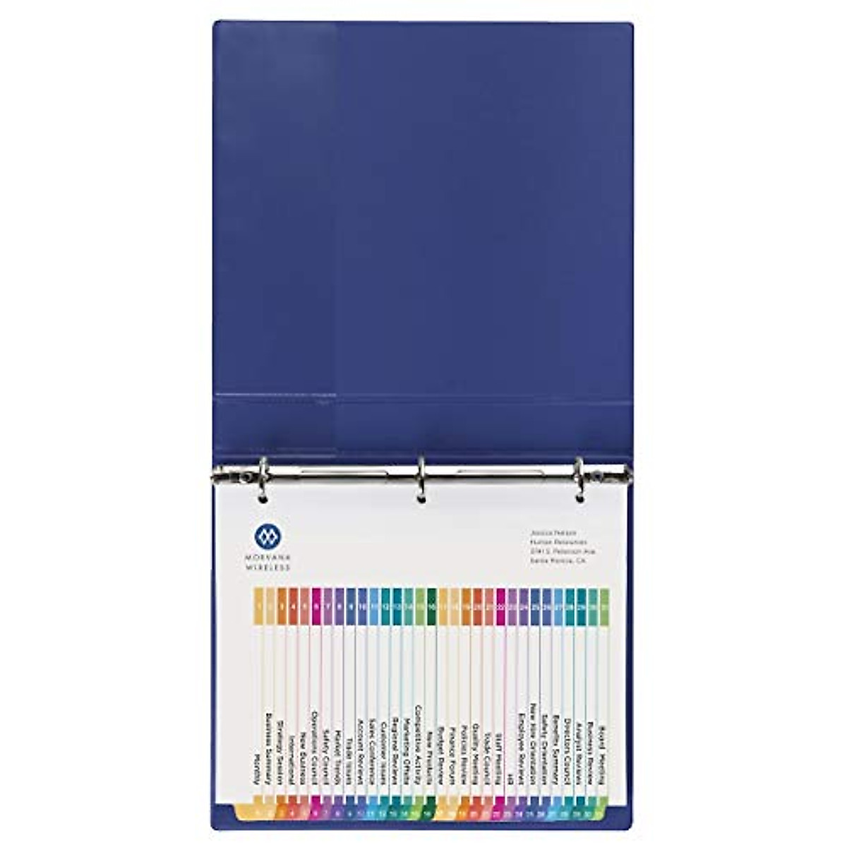 Avery 31-Tab Dividers for a 3 Ring Binders, Customizable Table of Contents, Multicolor Tabs, 1 Set (11129)