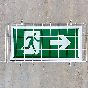 Holibanna Emergency Exit Light Wire Guard 2pcs Mount Exit Sign Damage Stopper Cage Steel Wire Guard Emergency Sign Protective Covers for School Office Gym