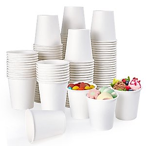 TV TOPVALUE 600 Pack 4 oz Paper Cups, Bathroom Cups, Small Mouthwash Cups, White Paper Cups, Hot/Cold Drinking Cups, Mini Paper Cups for Home, School and Office