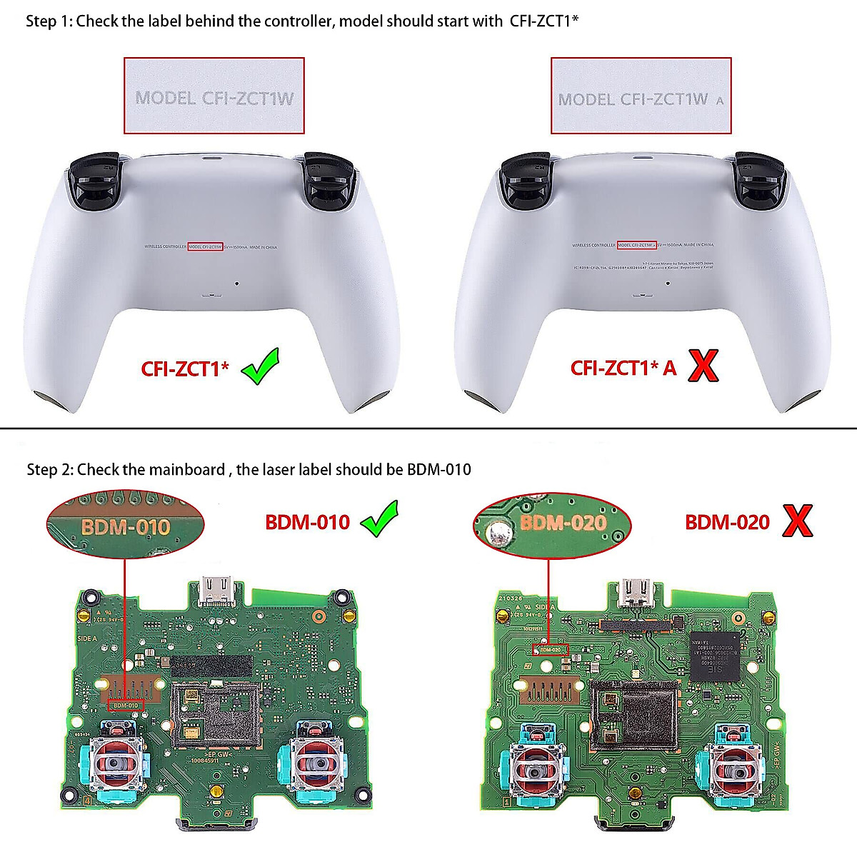 WPS Replacement Clip Shell Touch Pad Thumbsticks Dpad R1 L1 Trigger Buttons w/Accent Rings Set for PS5 Playstation Controller (Black)