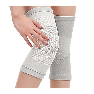 YCSM 2 Packs of Self-Heating Support Knee Pads Warm Knee Pads for Arthritis and Joint Pain Relief Suitable for Injury and Recovery of Meniscus Tears and Relieve Joint Pain. (Color : Gray, Size : L)