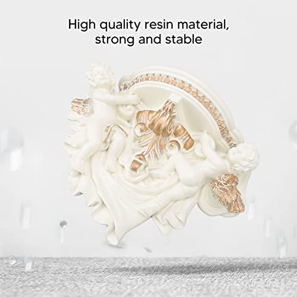 Aqur2020 Resin Angel Wall Art Decor European Angel Shape Wall Shelf Wall Hanging Rack Decoration Rack for Home Bedroom Garden(2#)