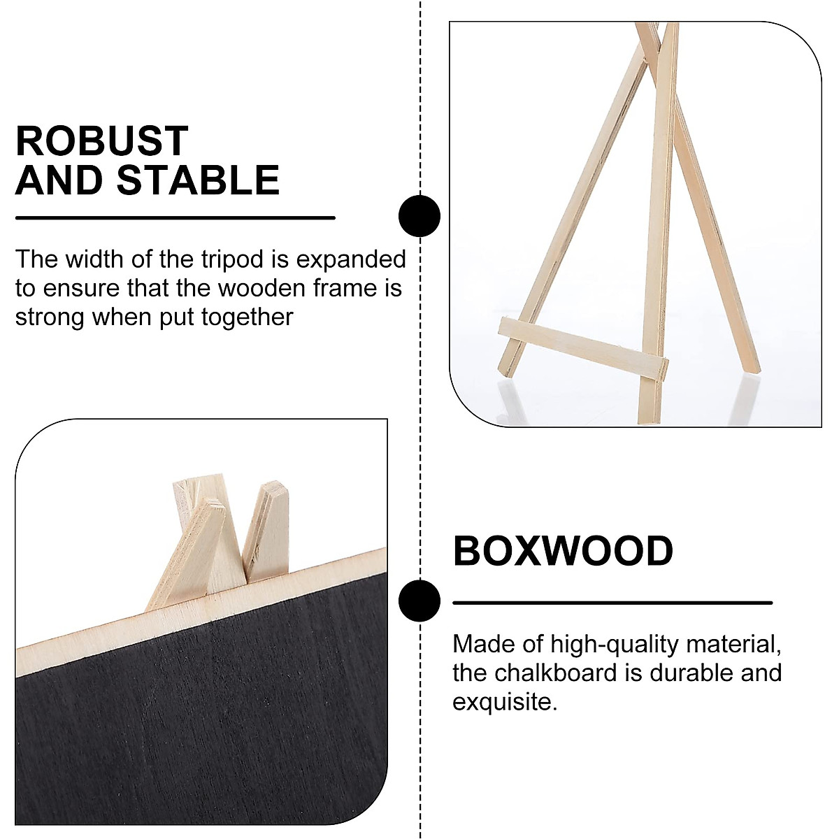 Wood Mini Chalkboard Signs, Food Signs, Wooden Message Board Desk, Small Wood Chalkboard Labels with Easel Stand for Wedding Signs(5pcs)