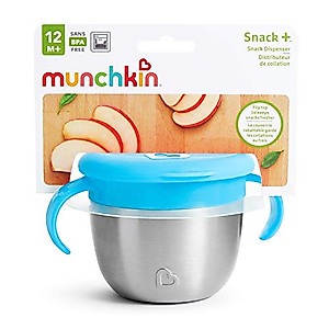 Munchkin® Snack+™ Stainless Steel Snack Catcher with Lid, 9 Ounce, Blue, 1 Pack