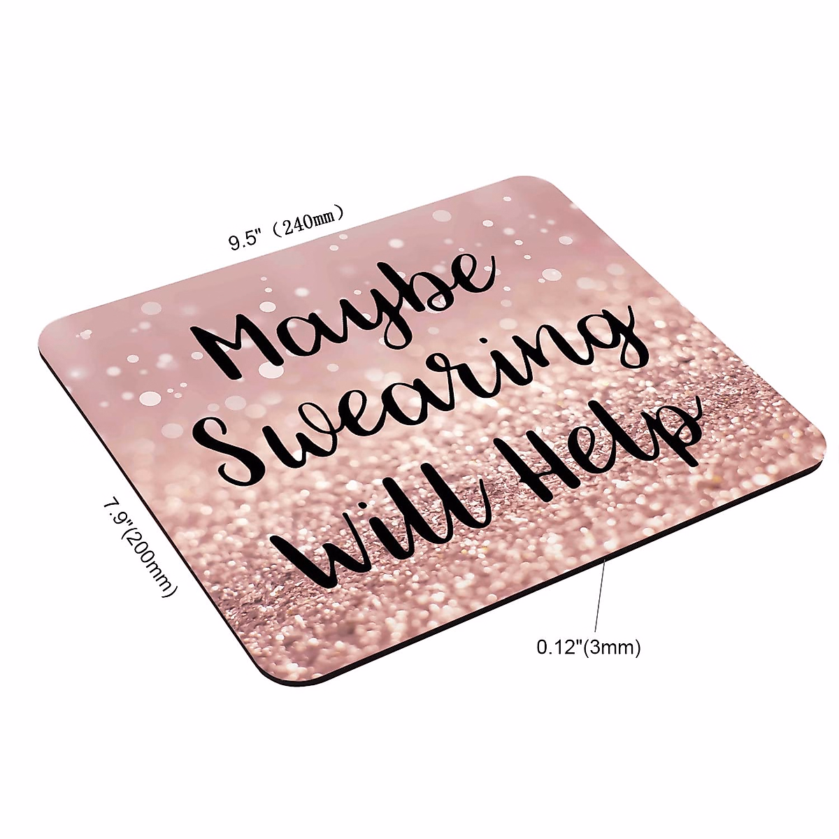 Funny Mouse Pad Custom,Maybe Swearing Will Help Inspirational Quote Mousepad Office Decor Home Office Computer Accessories Mousepads 9.5"x7.9"x0.12" Inch