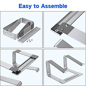 Tonmom Laptop Stand for Desk, Metal Laptop Riser Holder, Removable Notebook Stand Ventilated Cooling Computer Stand Compatible with 10-15.6” Laptops