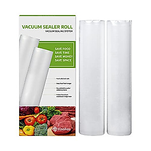 Vaakas Vacuum Sealer Bags Rolls 2 Pack 11''x16' For Food Saver, Weston. Commercial Grade, Vacuum Seal Bags Rolls,BPA Free,Great for Vac Storage Seal Bags, Meal Prep with Sous Vide
