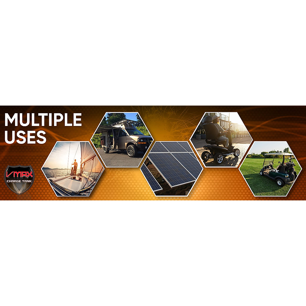 VMAX MR127 12 Volt 100Ah AGM Deep Cycle Maintenance Free Battery compatible with boats and 40-100lb, minnkota, cobra, sevylor and other trolling motor (GROUP 27 Marine Deep Cycle AGM Battery)