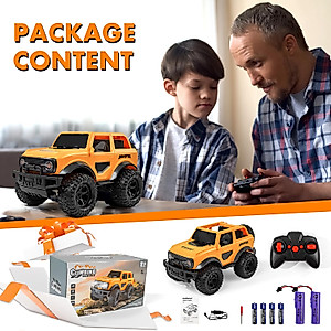 FUUY Large Remote Control Car, 1:16 Scale RTR Off-Road Vehicle with Lights & Driving Demo, 2.4GHz Radio Control Trucks 120+ Min Play for Kids, Boys & Girls, Gifts for 3-12 Year Old