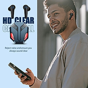 comiso Wireless Earbuds, Gaming Earphones Ultra-Low Latency HI-FI Stereo Sound Bluetooth in-Ear Headphone with Microphone Clear Call 30H Playtime for Workout Running Game Mode