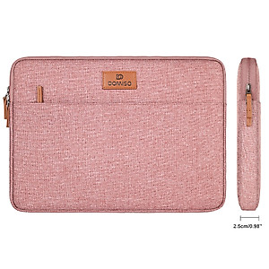 DOMISO 11 inch Water-Resistant Laptop Sleeve Case Protective Portable Carrying Bag for 12.3" Microsoft Surface Pro 6/11.6" MacBook Air/12.9" iPad Pro 2018/13" MacBook Pro Touch Bar, Pink