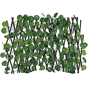 HACSYP Expandable Faux Privacy Fence Faux Trellis Fence Expandable ​| Artificial Garden Fence Telescopic Wooden Rattan Tree Climbing Frame Garden Plant Privacy Protection Fence (Color : Type a)