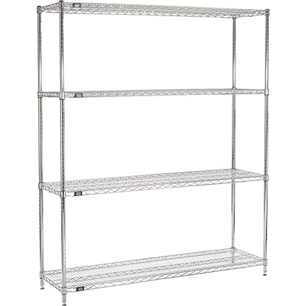 Wire Shelving Starter Unit, 4 Tier, Chrome