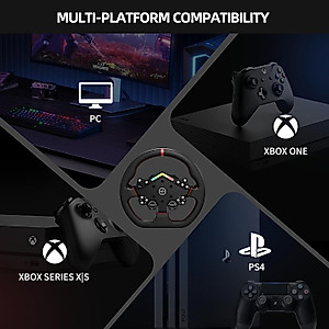 PXN V12 Lite Direct Drive Racing Wheel and Pedal, 4-Metal Paddle Shifter, Quick Release, Driving Force Leather Steering Wheel Compatible with PC, PS4, Xbox one, Xbox series s/x