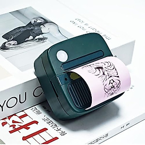 HXBER Mini Printer, Mini Pocket Printer Portable Thermal Instant Photo Printing Label Maker Machine BT Wireless Connect Compatible with Android or iOS APP Support Receipt Label Memo Sticker Notes