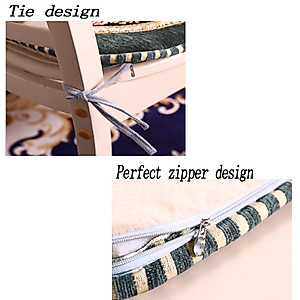 European Embroidery Chair Pads Seat Cushion with Tie for Home Office Dinning Chair Indoor Outdoor Seat Chair Pad (red, Set of 2)